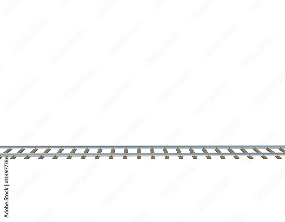 Railway track. 3d Vector illustration.Side view. Stock Vector | Adobe Stock
