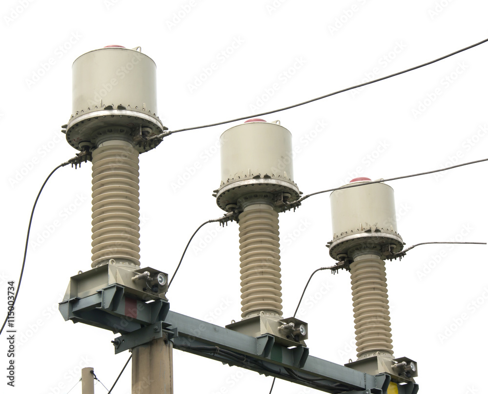 current transformer 110 kV Electrical high voltage substation Stock ...
