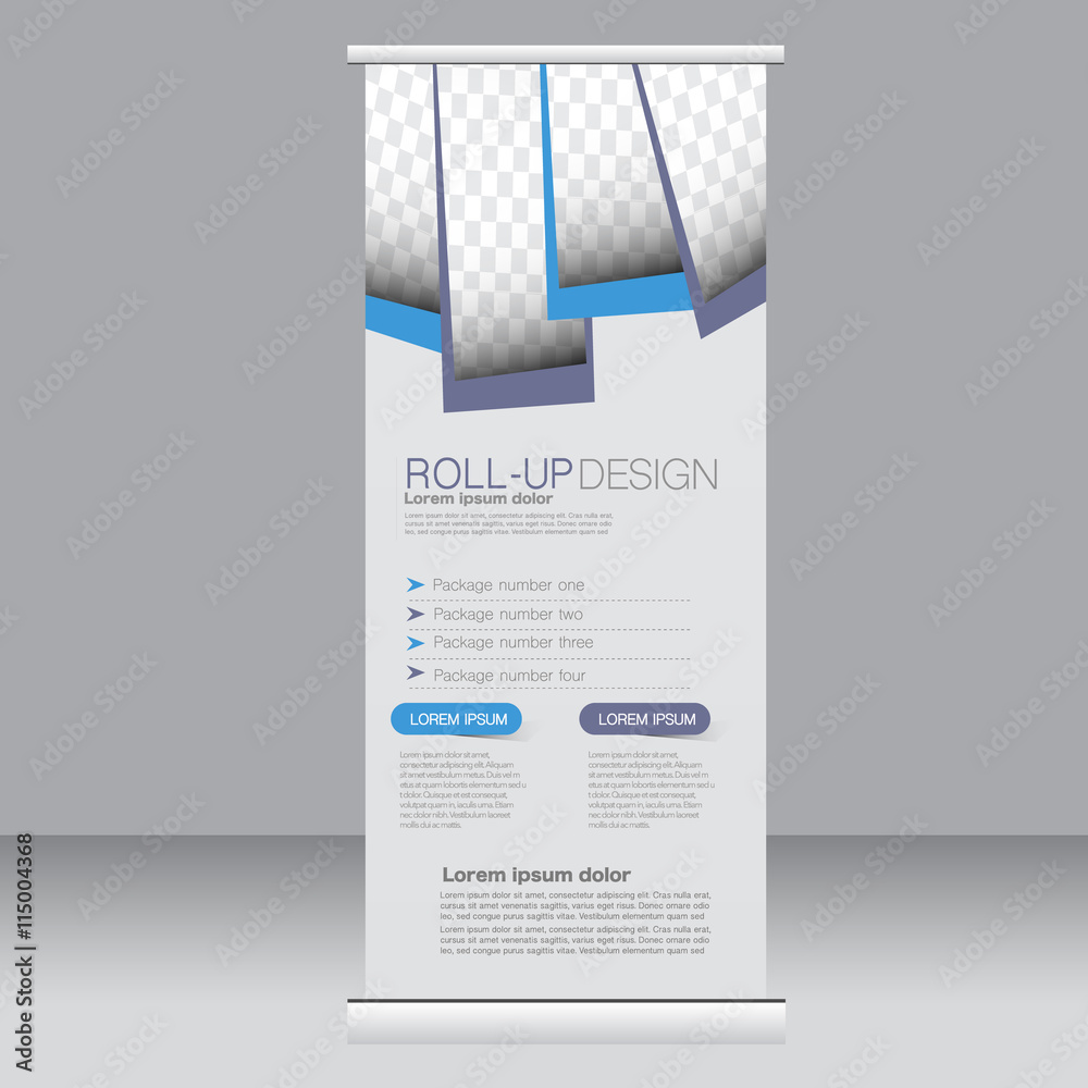 Roll up banner stand template. Abstract background for design, business, education ...