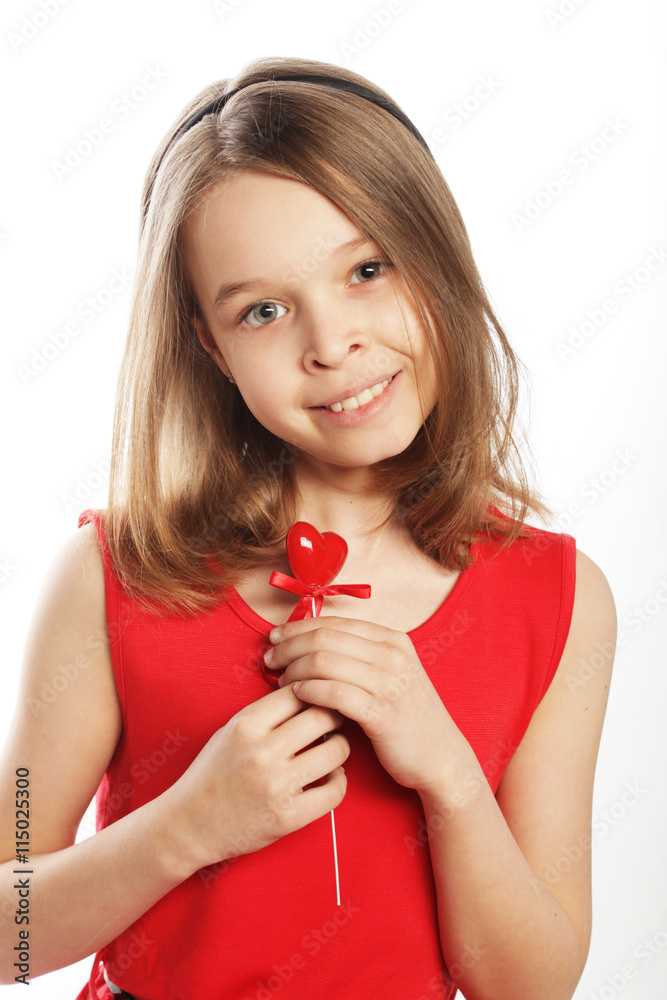 little girl in red dress Stock Photo | Adobe Stock