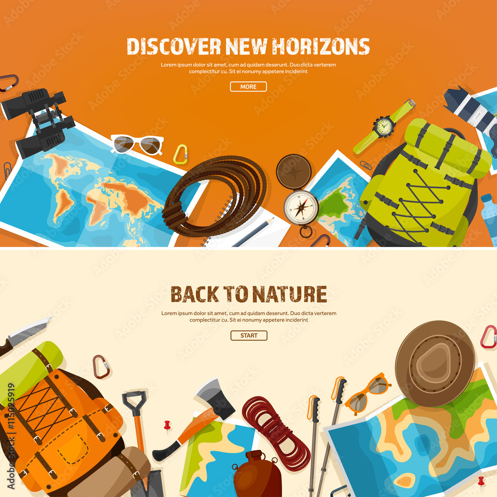 Stock-Vektorgrafik „Travel,Hiking Background. Mountain Climbing ...