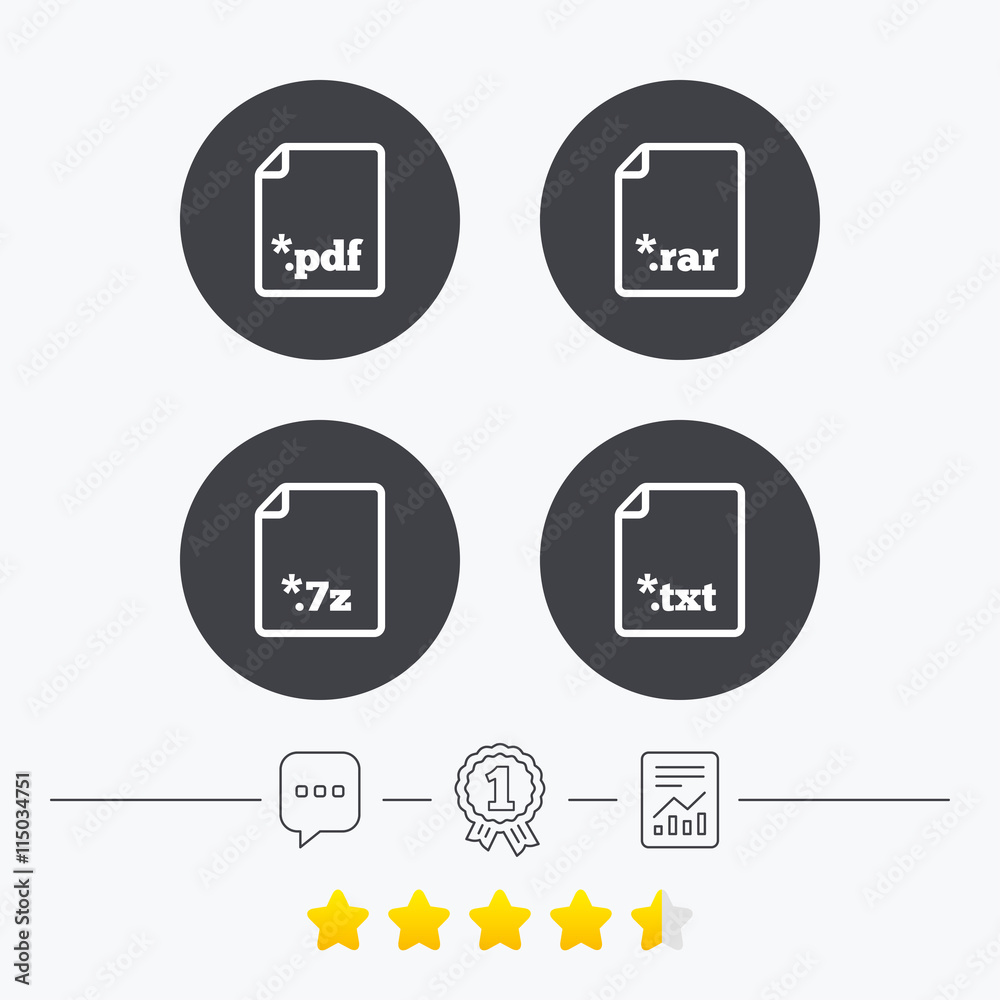 Document signs. File extensions symbols. Stock Vector | Adobe Stock