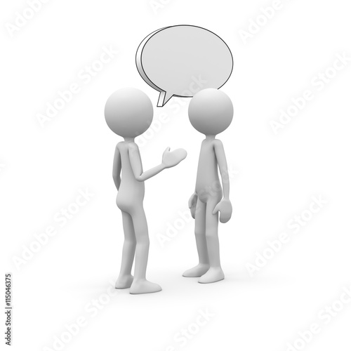 3D Cartoon Karakter - Weißes kleines 3D Männchen als Gesprächspartner ...