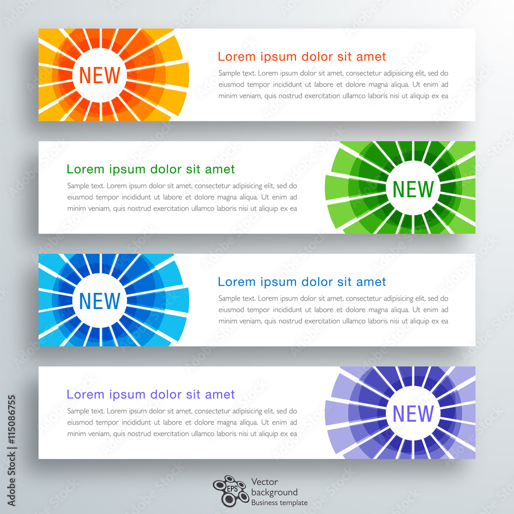 Infographics Web Banner & Label Design #New Icon_Sunburst Stock Vector ...