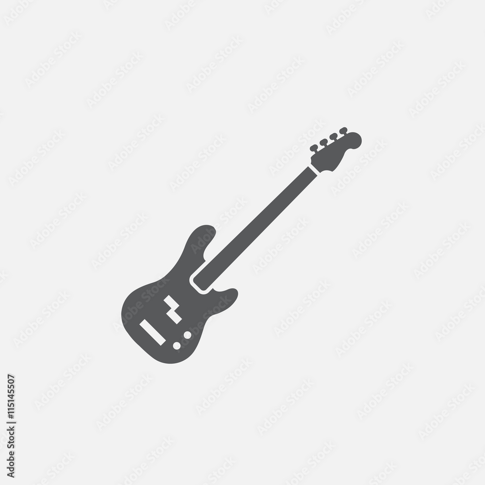 bass guitar icon vector, solid logo illustration, pictogram isolated on ...