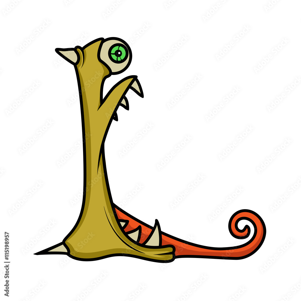 Monster alphabet: letter L Stock Vector | Adobe Stock