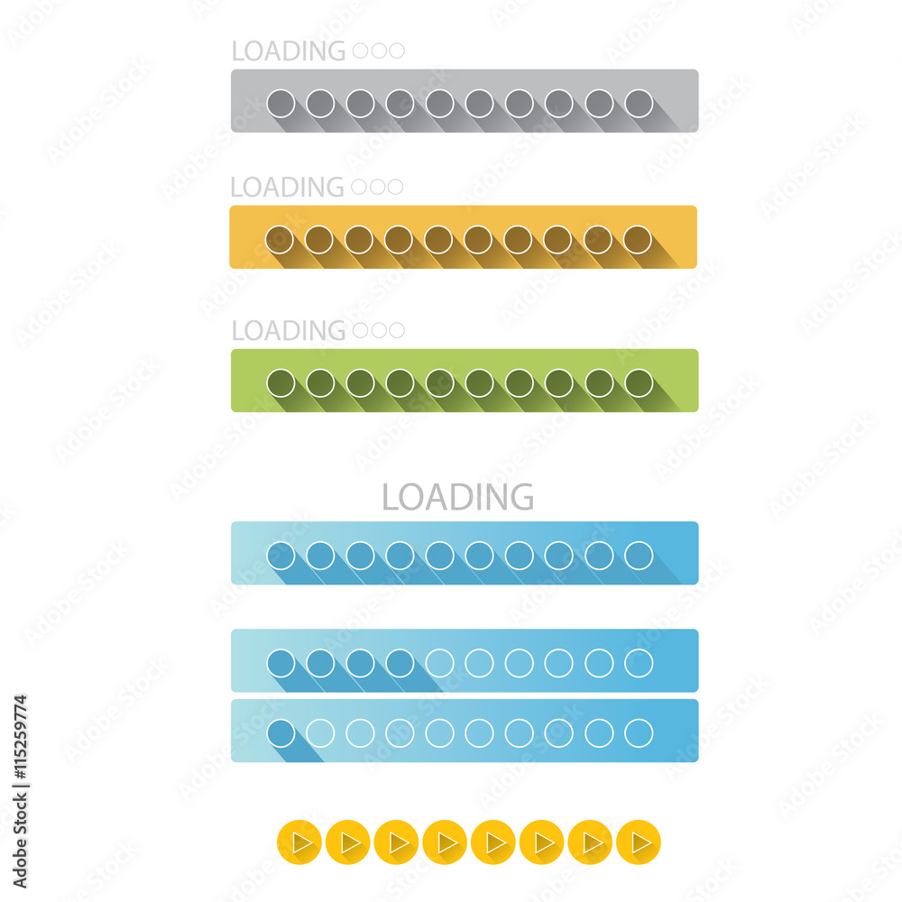 preloaders and progress loading bars. Stock Vector | Adobe Stock