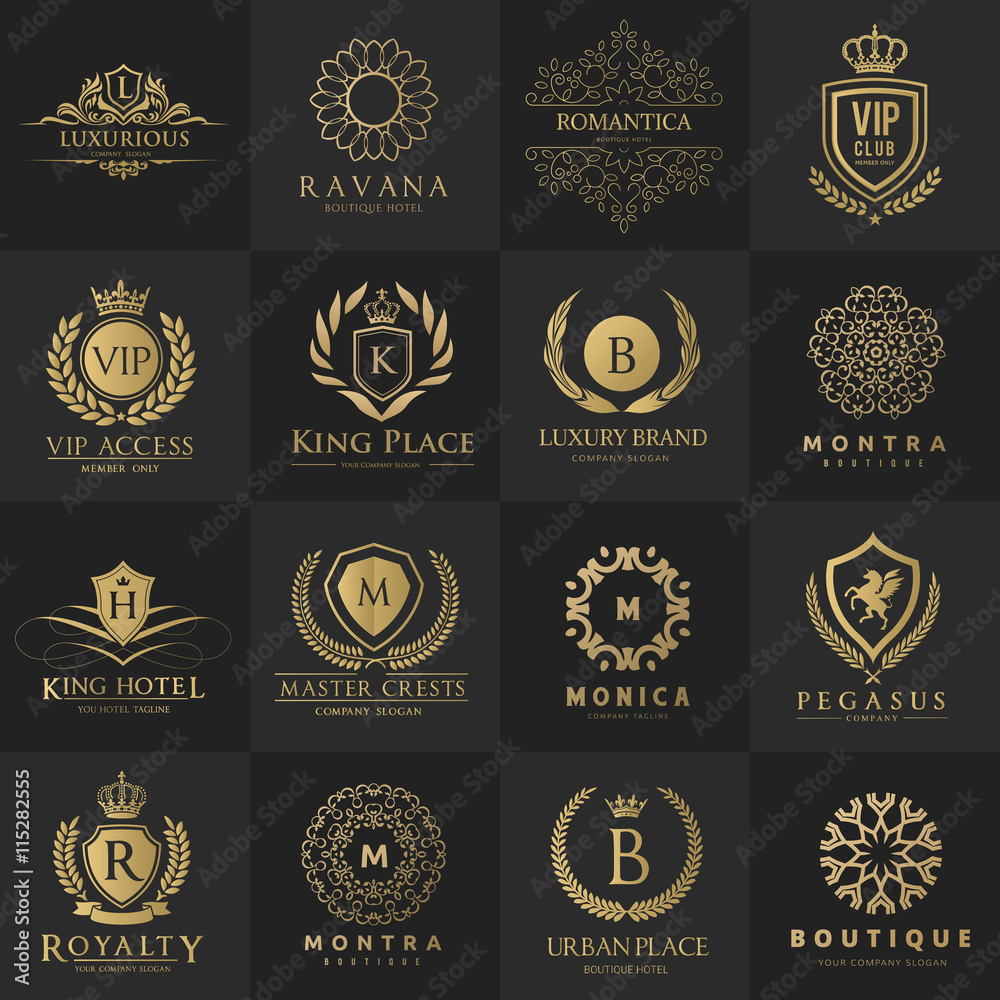 Luxury Hotel logo collection elegant brand identity design for hotel ...