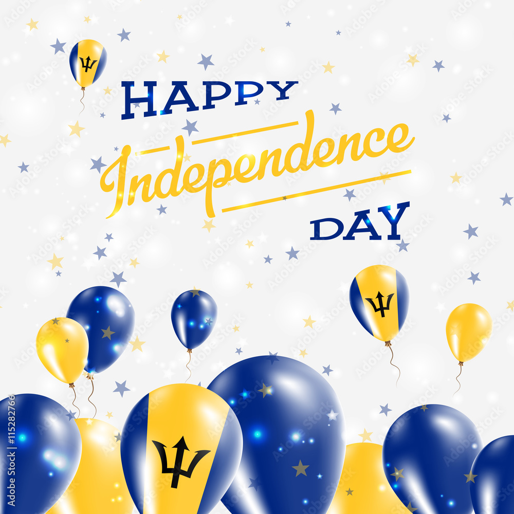 Barbados Independence Day Patriotic Design. Balloons in National Colors ...
