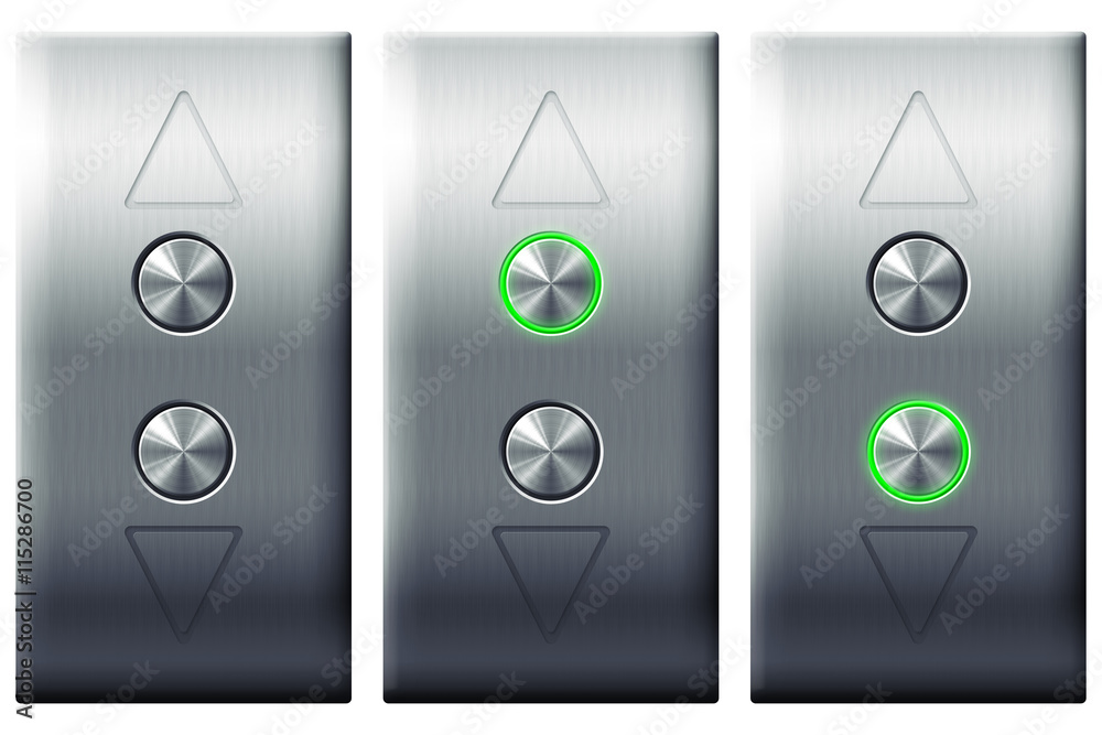 Elevator control panel buttons isolated on white background. Stock ...