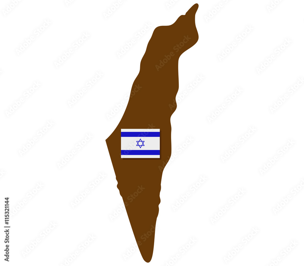 Israel map with flag Stock Vector | Adobe Stock