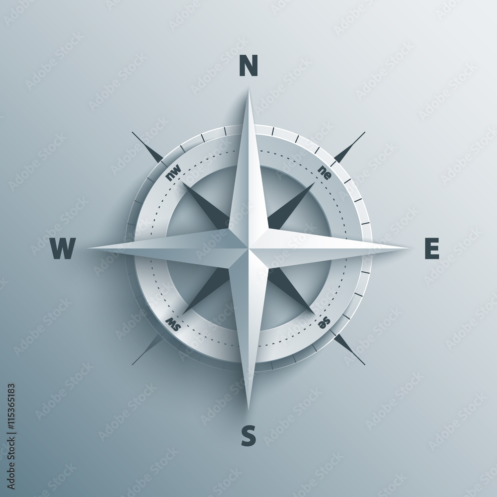 3d wind rose vector illustration. Stock Vector | Adobe Stock