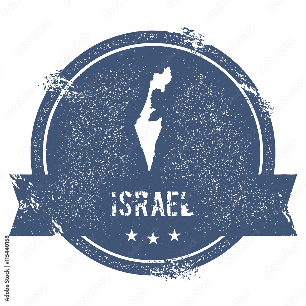 Israel mark. Travel rubber stamp with the name and map of Israel ...