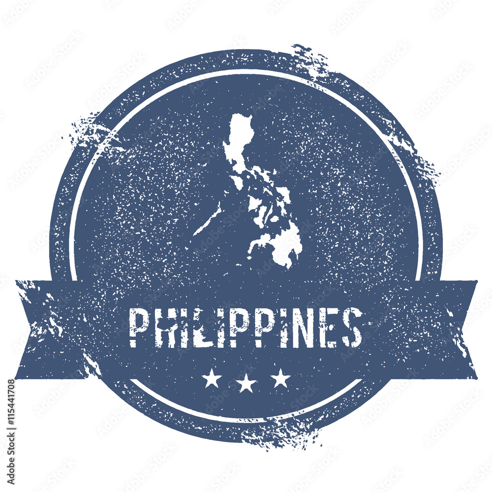 Philippines mark. Travel rubber stamp with the name and map of the ...