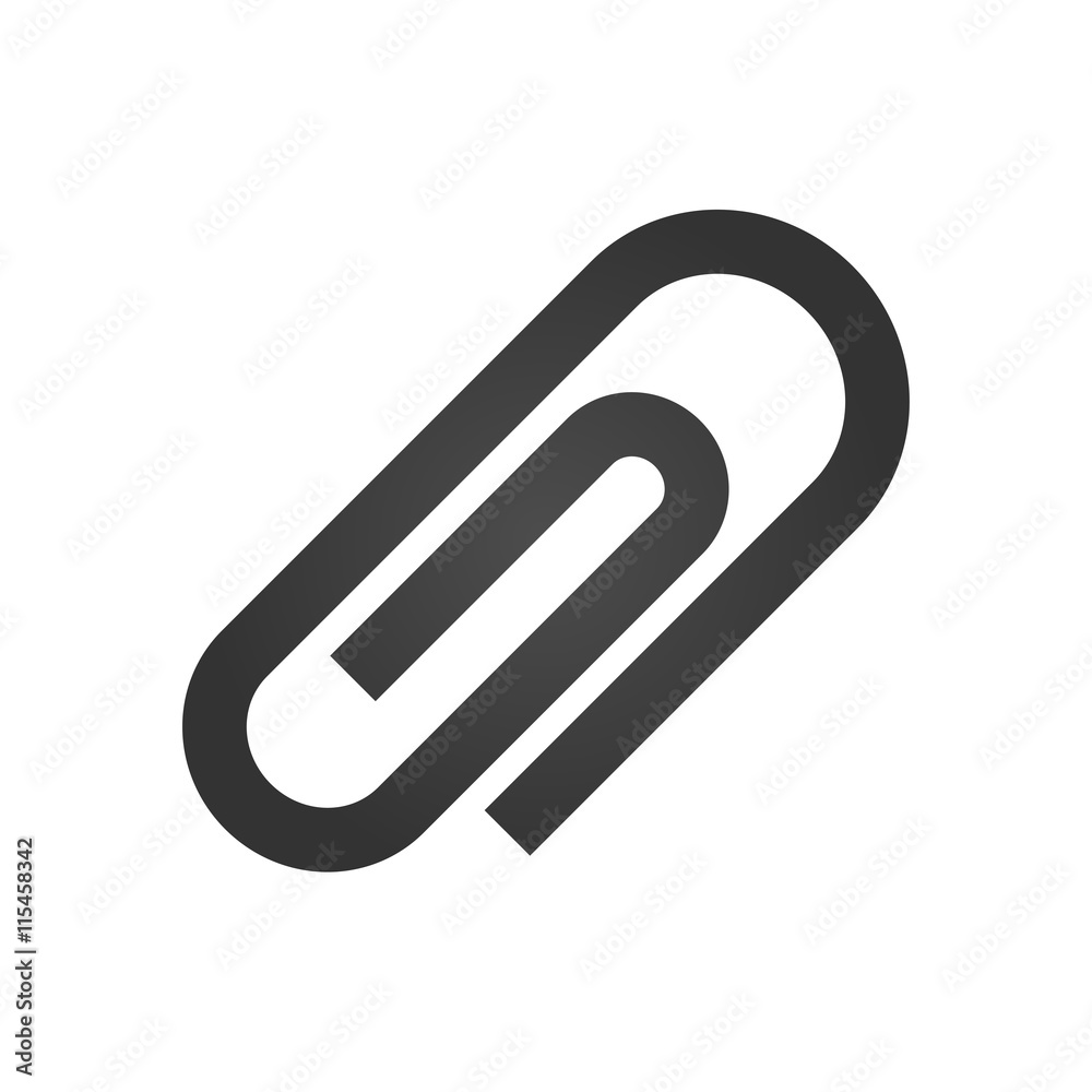 Stock-Vektorgrafik „Paperclip icon. Simple flat logo of paperclip sign ...
