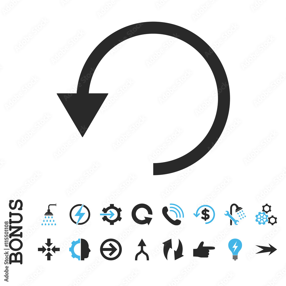 Rotate Ccw vector bicolor icon. Image style is a flat pictogram symbol ...
