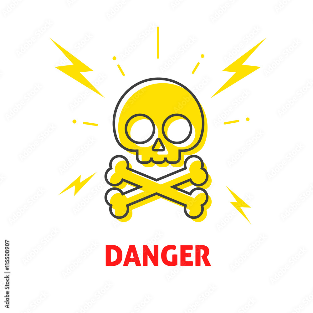 Electrical shock hazard sign vector badge, electricity protection ...