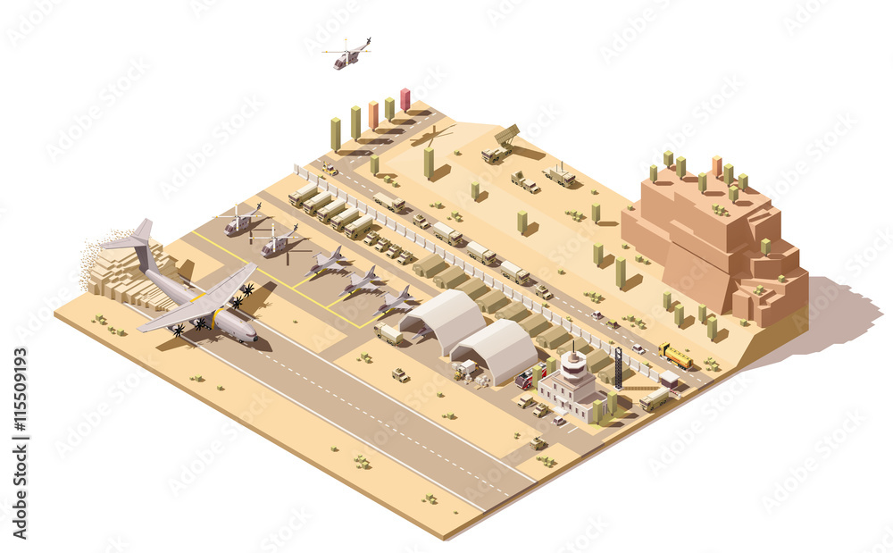 Vector isometric low poly infographic element representing map of ...