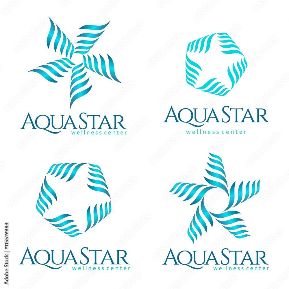Aqua star logo template. Water Association. Logo for Wellness center ...