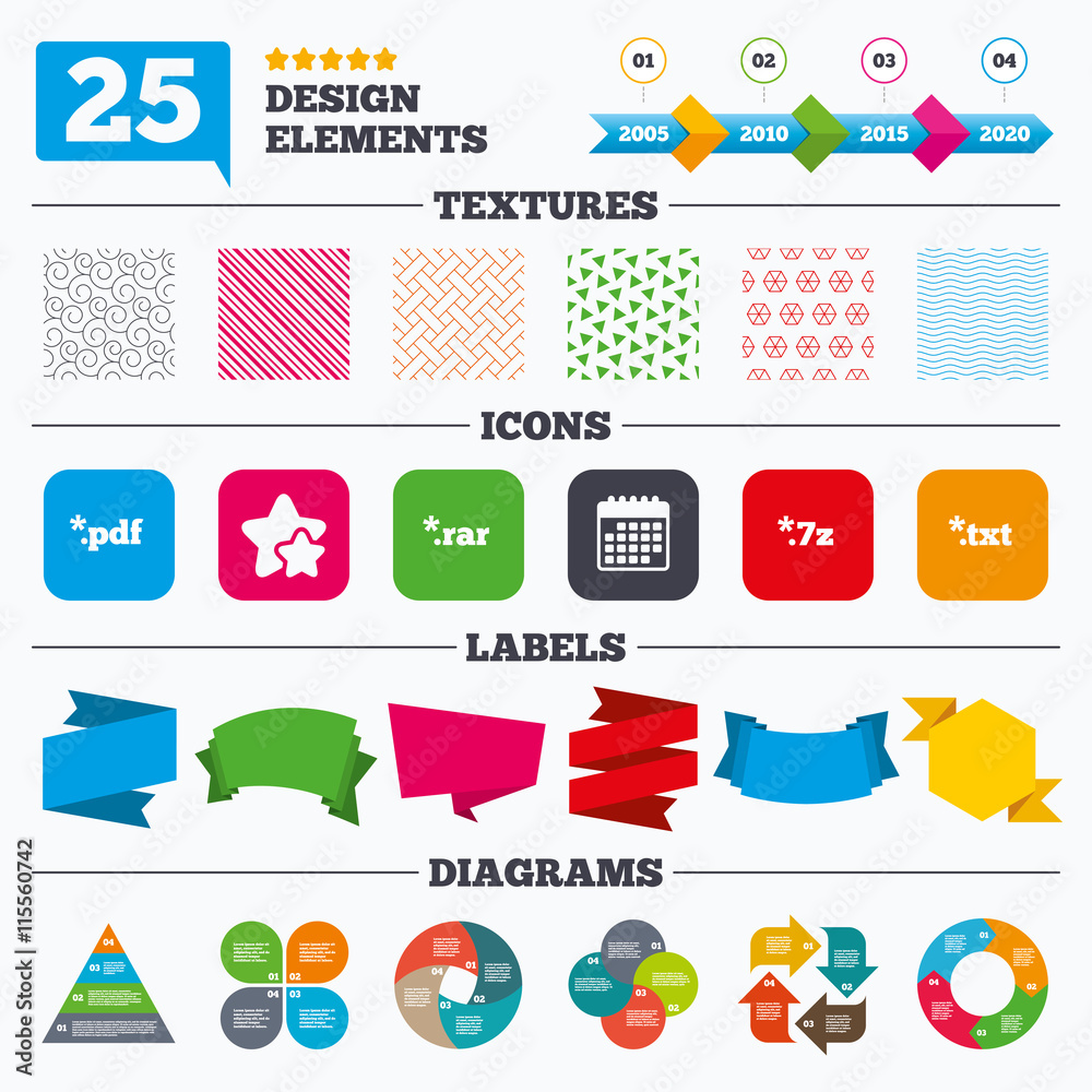 Document signs. File extensions symbols. Stock Vector | Adobe Stock