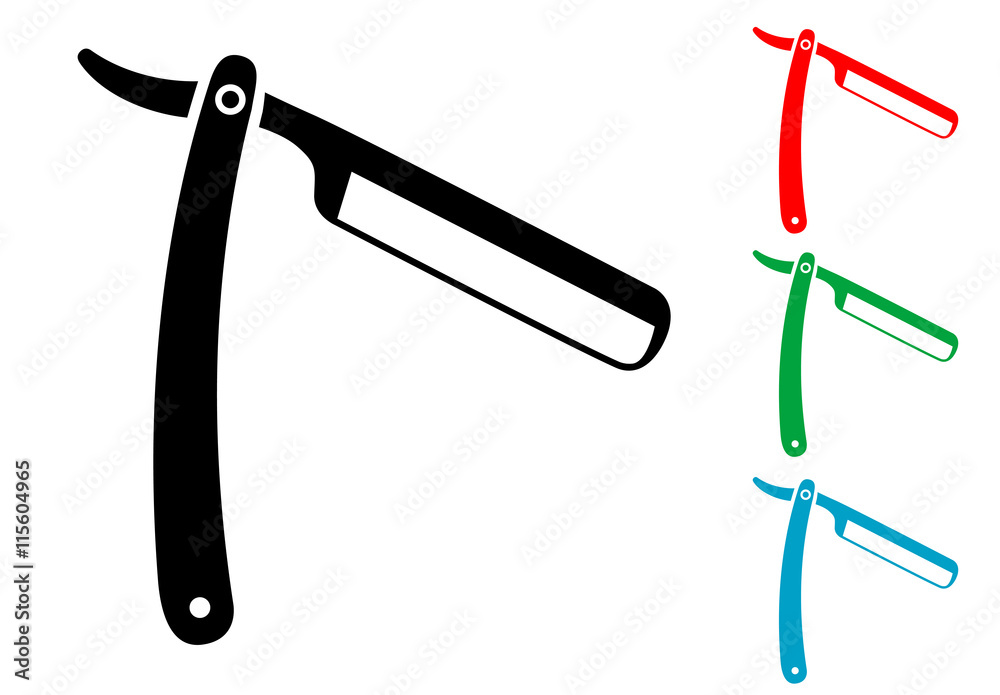 Vektor Icono plano navaja de barbero varios colores ve službě Stock ...