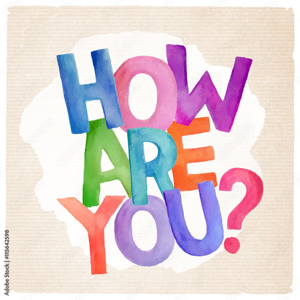 Vector watercolor how are you phrase Stock Vector | Adobe Stock