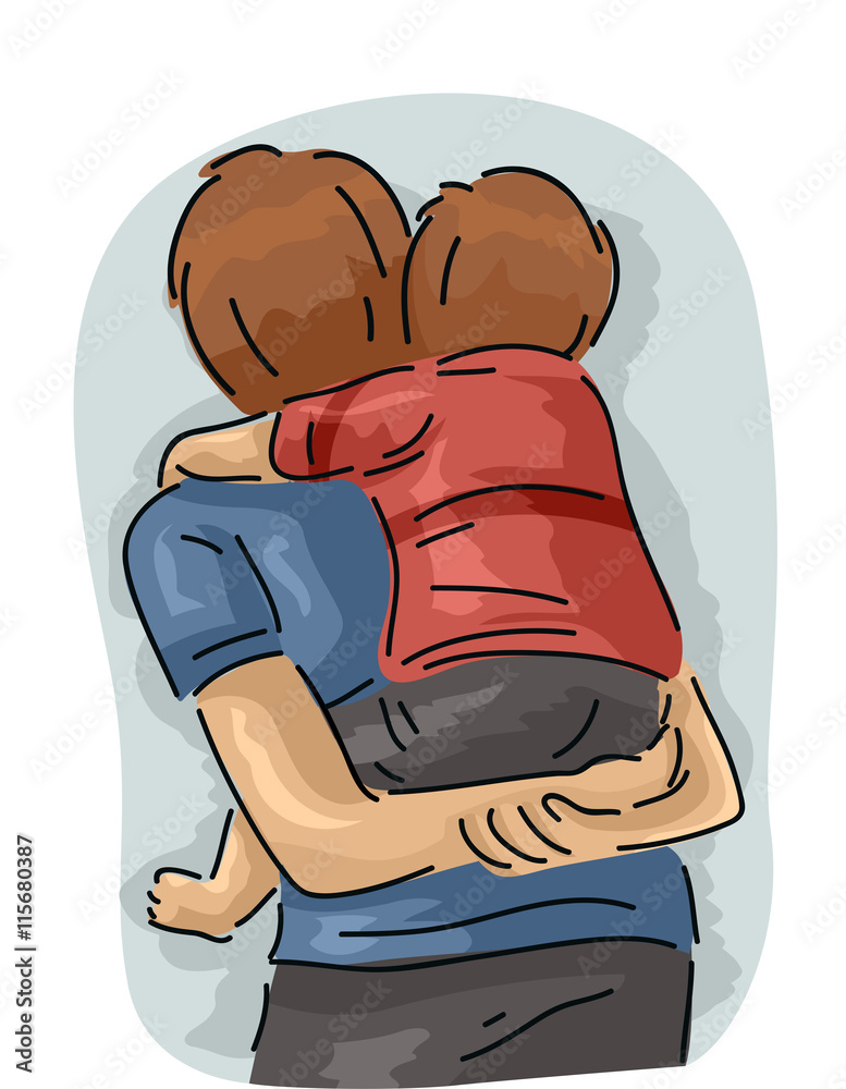 Kid Boy Father Piggy Back Ride Stock Vector | Adobe Stock