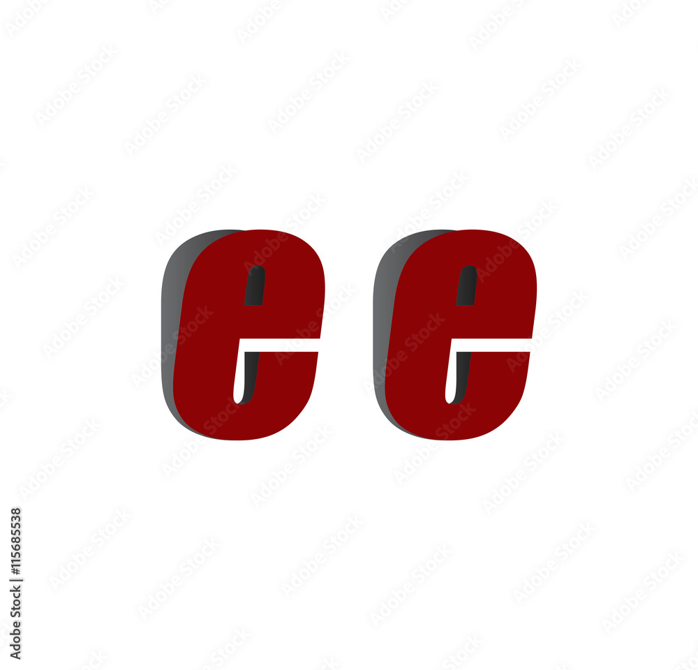 ee logo initial red and shadow Stock Vector | Adobe Stock