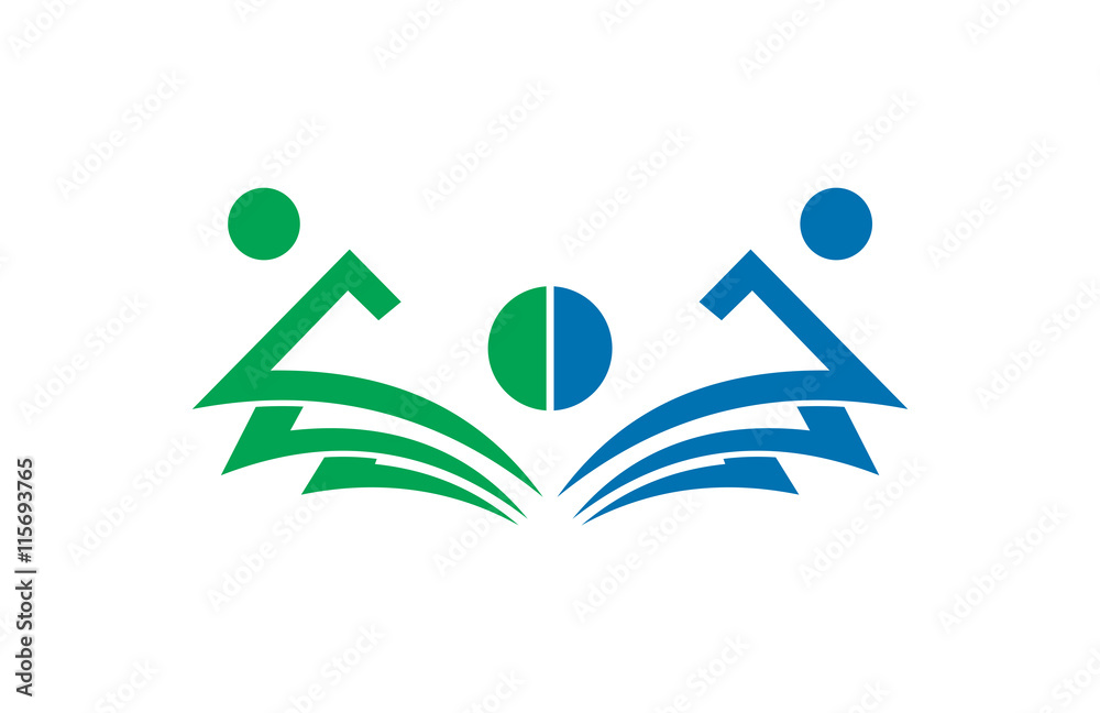 book human academy vector logo Stock Vector | Adobe Stock