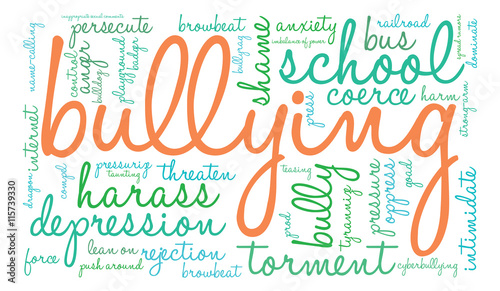 Bullying word cloud on a white background. Stock 벡터 | Adobe Stock