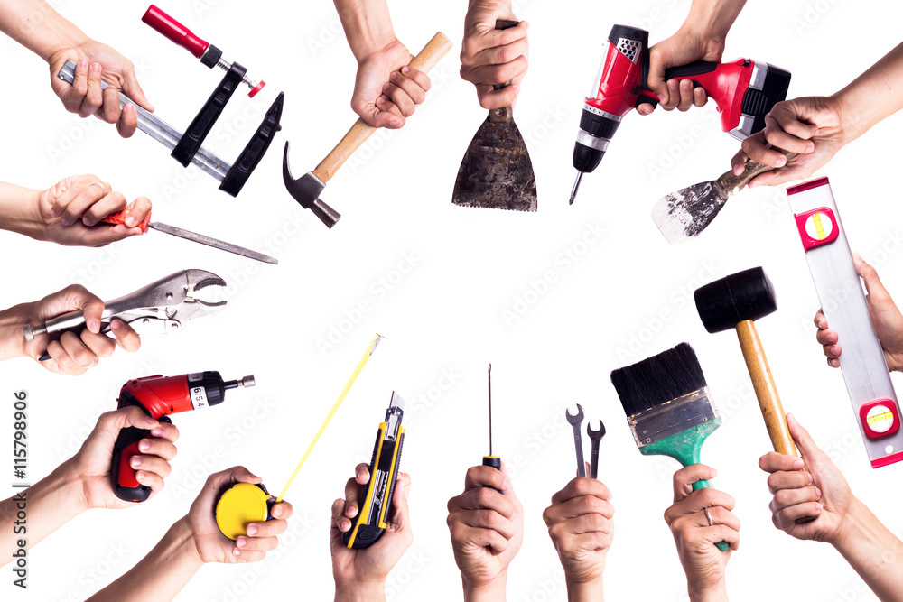 Different types of hand tools for workers Stock Photo | Adobe Stock