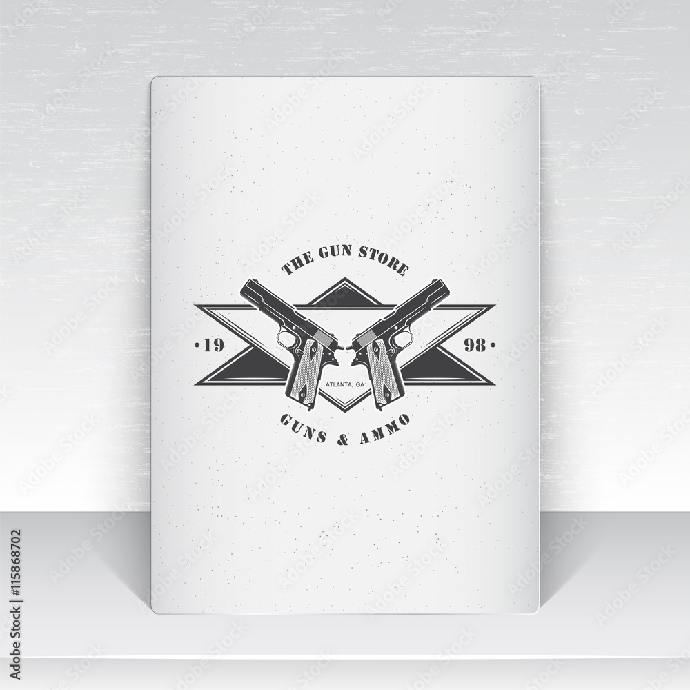 Vector de Stock American gun shop. Firearms store. Hunting gun ...