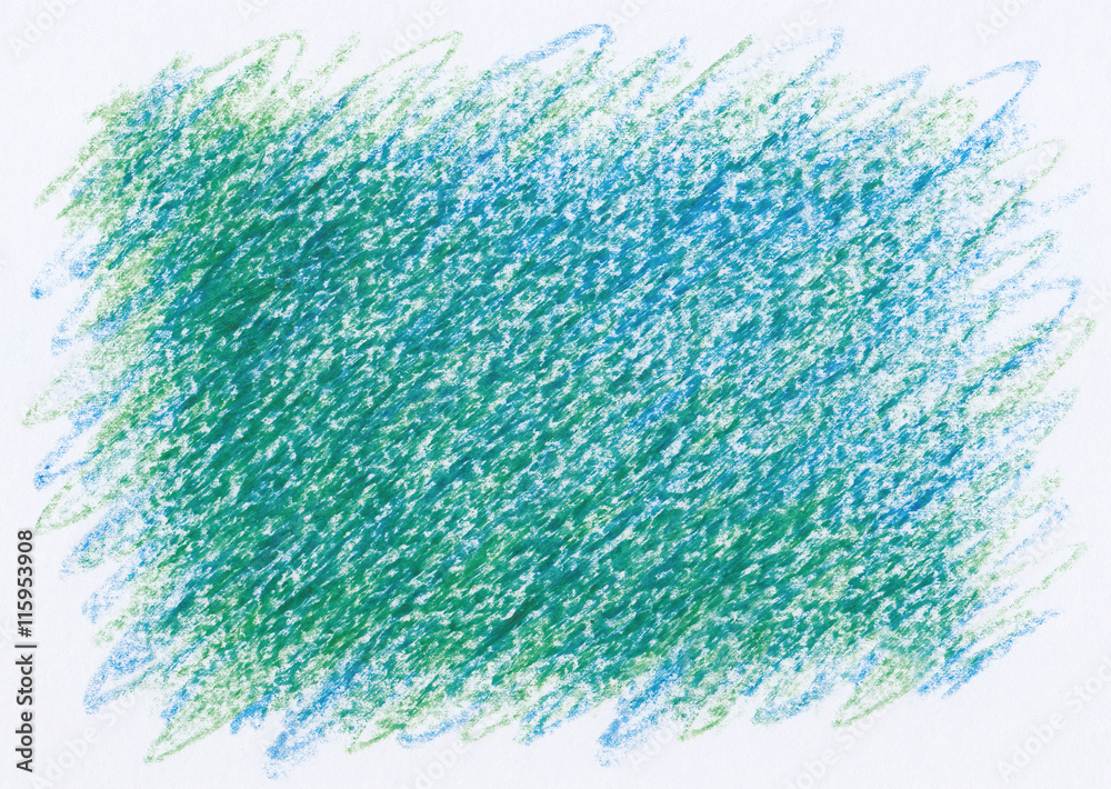 green blue abstract crayon drawings background Stock Photo | Adobe Stock