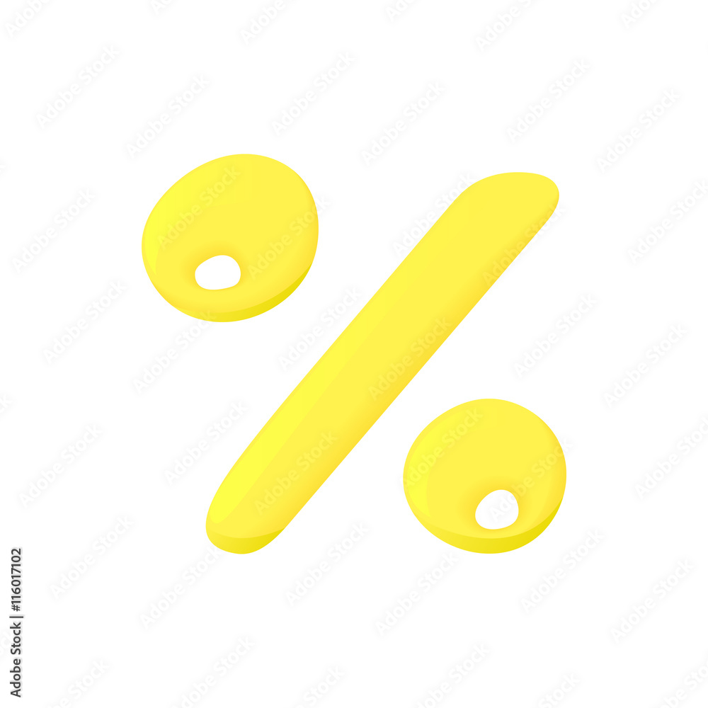 Percent sign icon in cartoon style isolated on white background ...