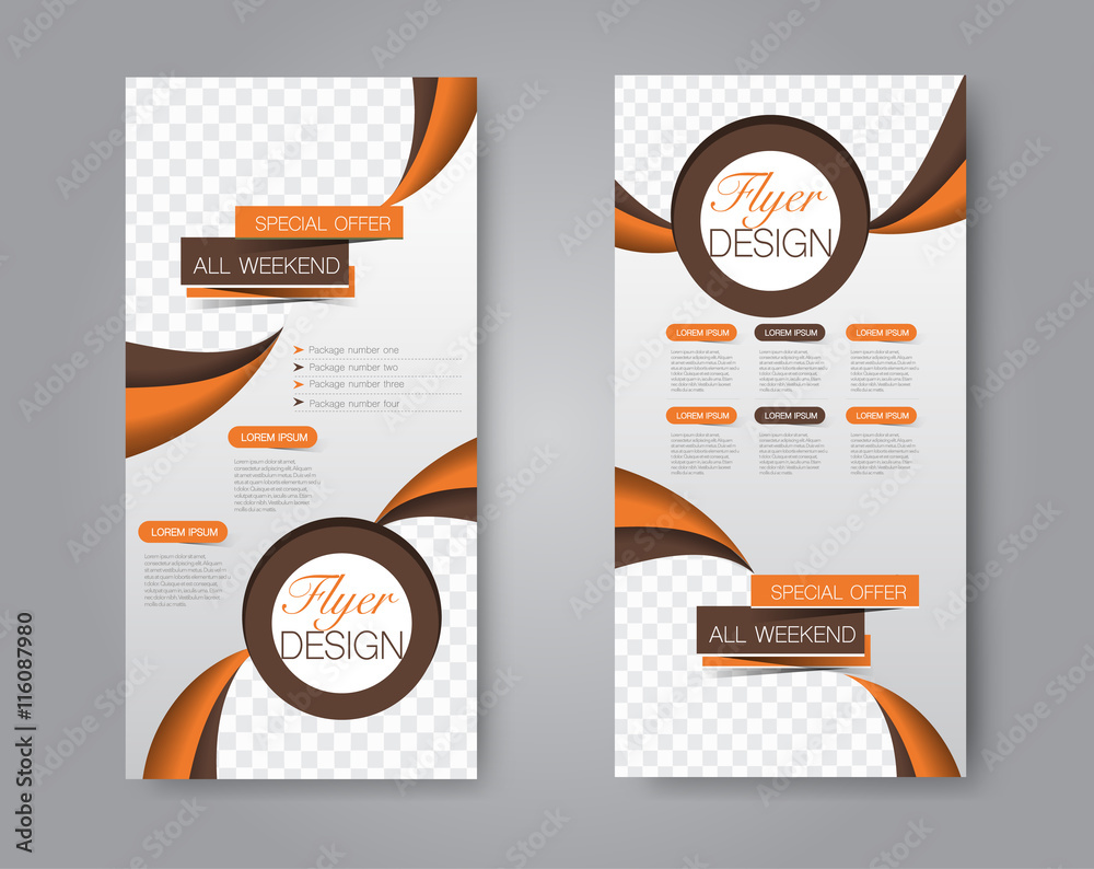 Vector flyer and leaflet design. Set of two side brochure templates ...