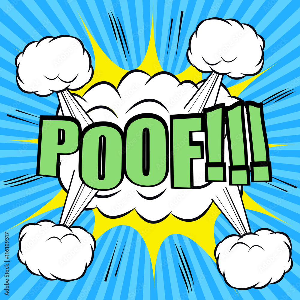 Poof comic bubble retro text Stock Vector | Adobe Stock