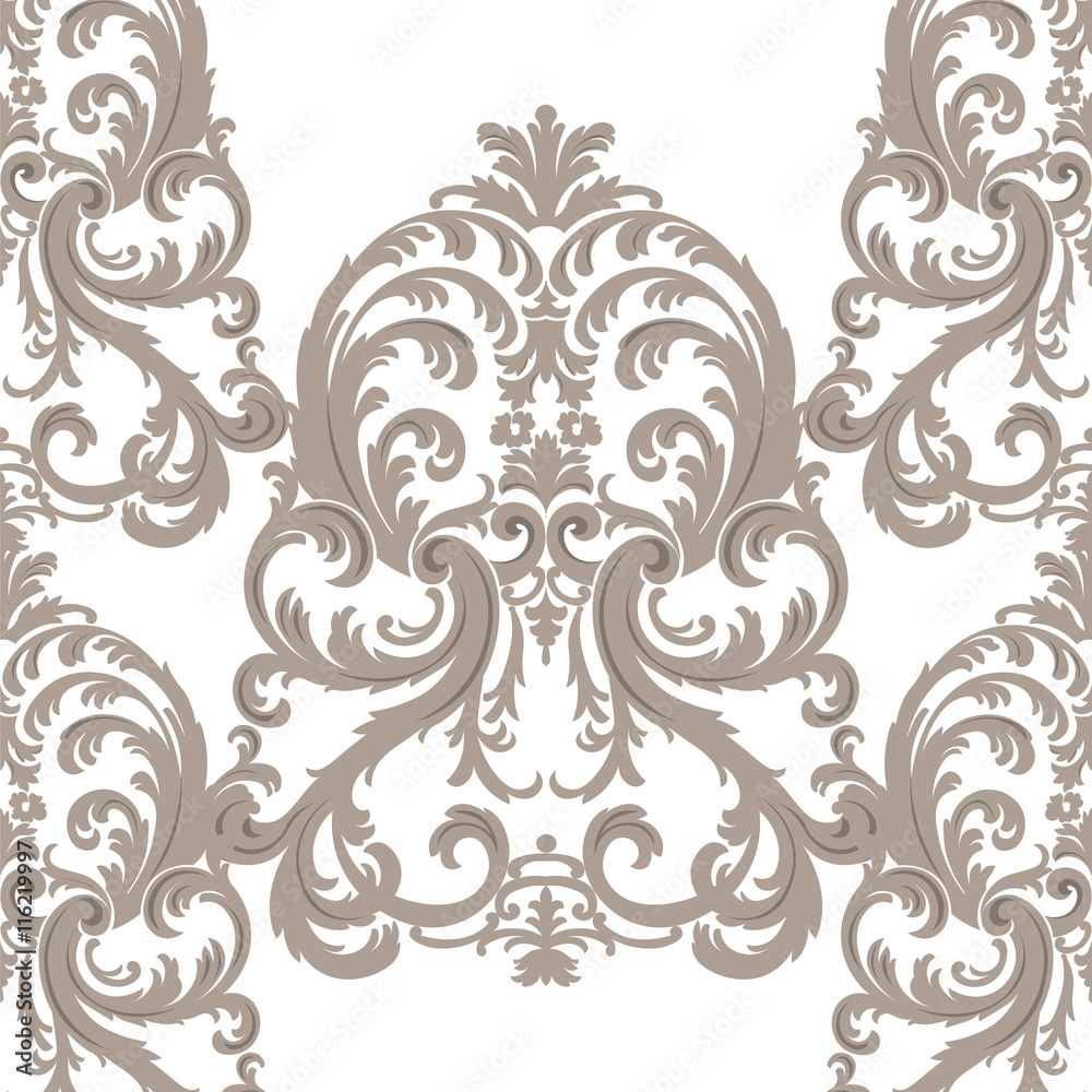 Vector Royal floral damask baroque ornament pattern element. Elegant ...