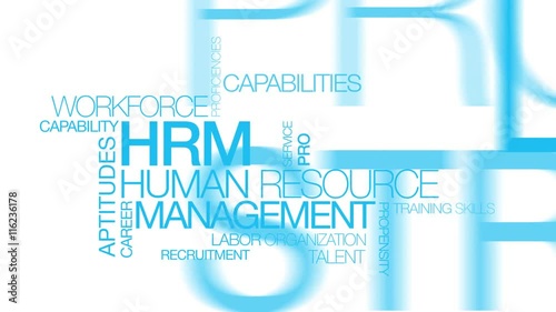 Stock Video of Human resource management HRM tag cloud words HR text ...