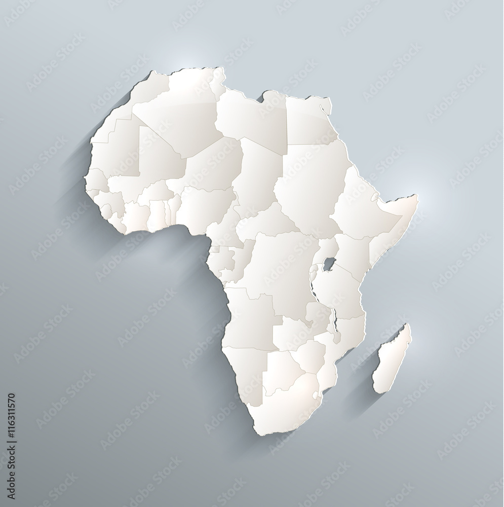 Africa political map 3D vector individual states separate Stock Vector ...