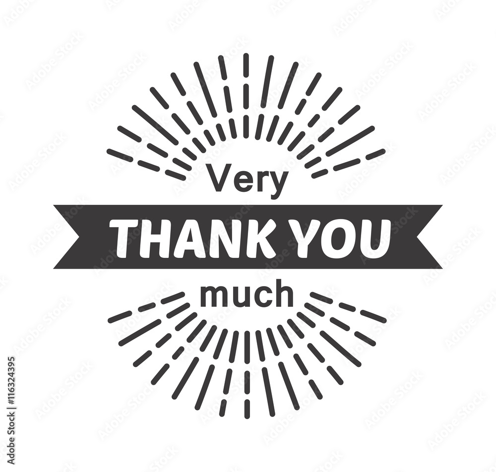 Vintage label with thank you text vector badge. Thank you text design ...