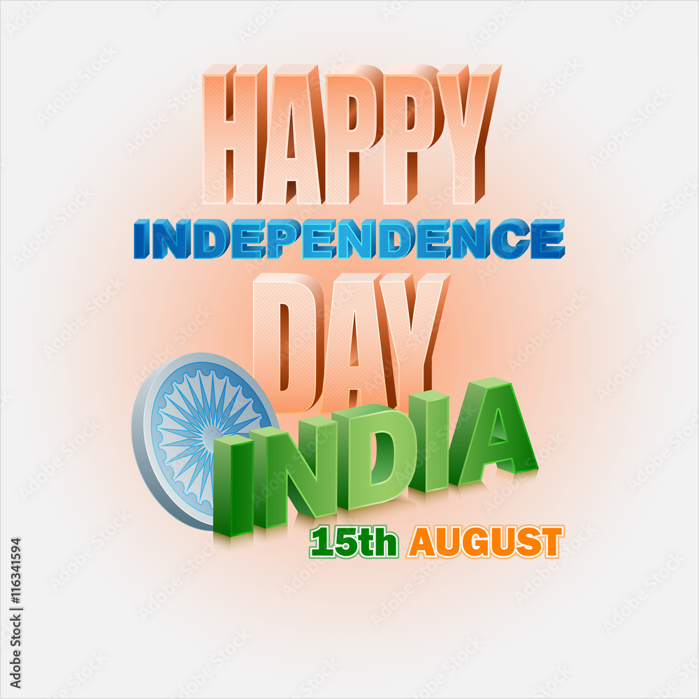 Holidays background with Ashoka wheel symbol for 15th August ...