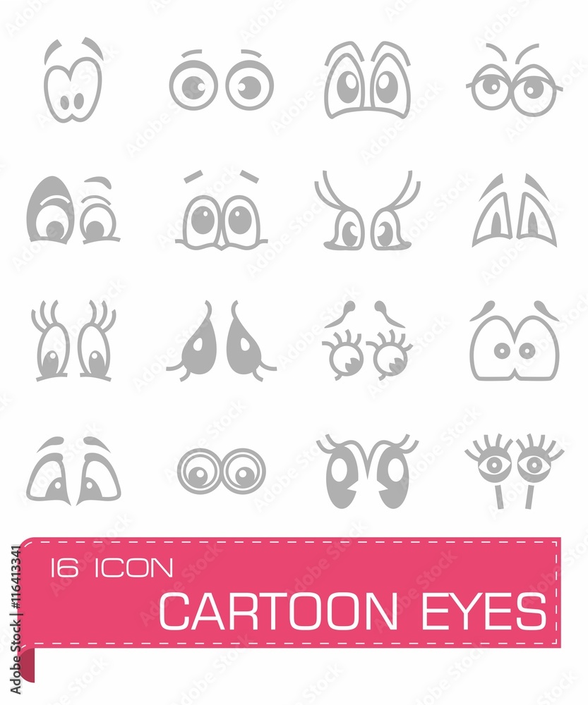 Vector Cartoon eyes icon set Stock Vector | Adobe Stock