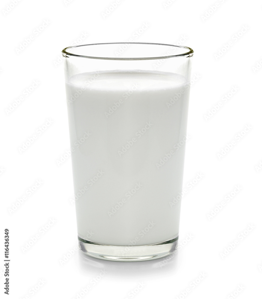 fresh milk in the glass on white background Stock Photo | Adobe Stock