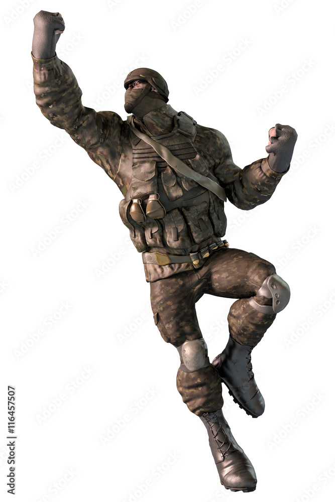 Illustration Stock soldier jumping | Adobe Stock