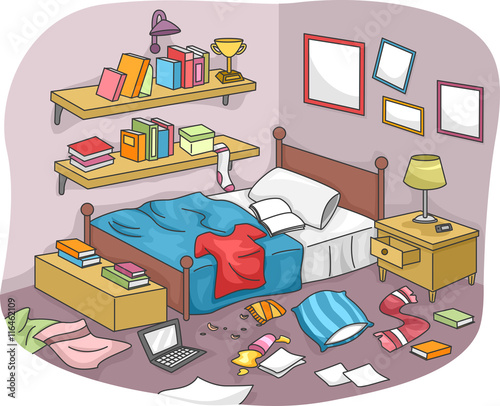 Cluttered Room vector de Stock | Adobe Stock