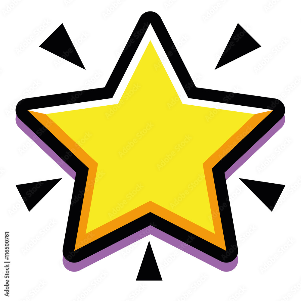 Cartoon Star Isolated On White Background Stock Vector | Adobe Stock