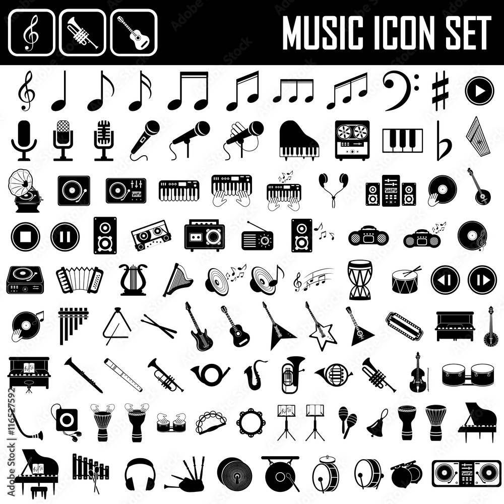 musical instruments icon set Stock Vector | Adobe Stock