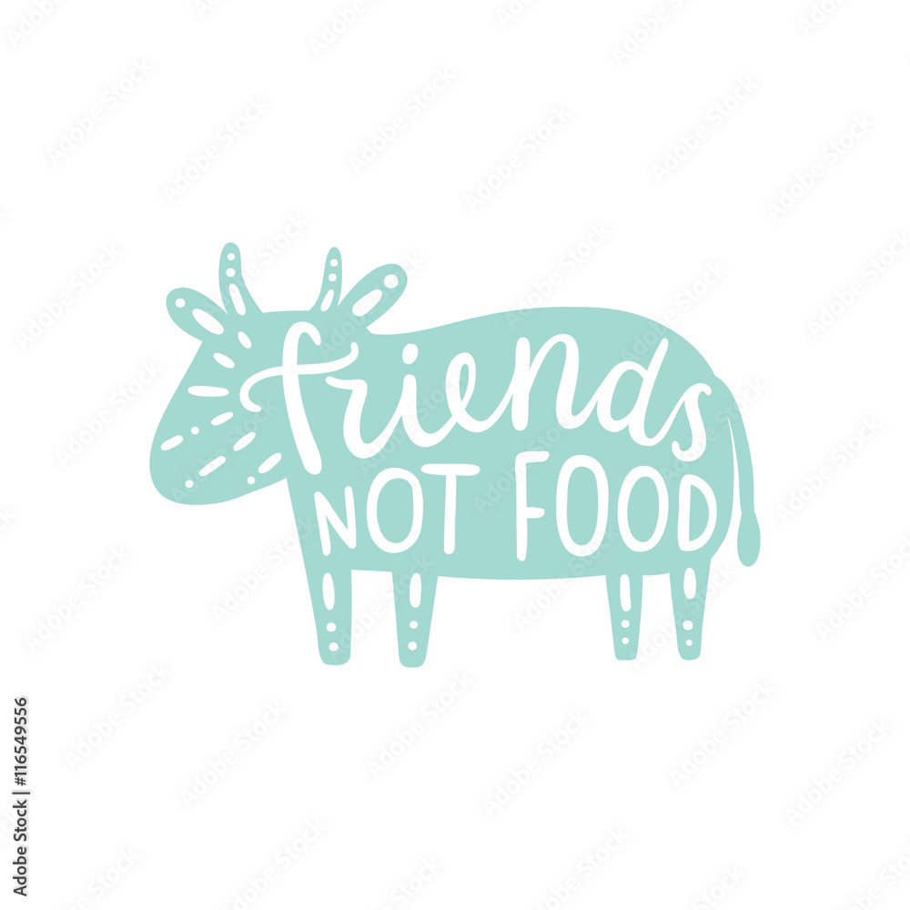 Vegan motivational illustration. Cow silhouette isolated on white ...