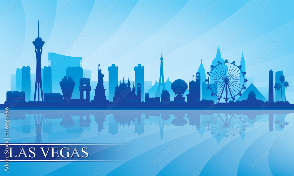 Las Vegas city skyline silhouette background Stock Vector | Adobe Stock
