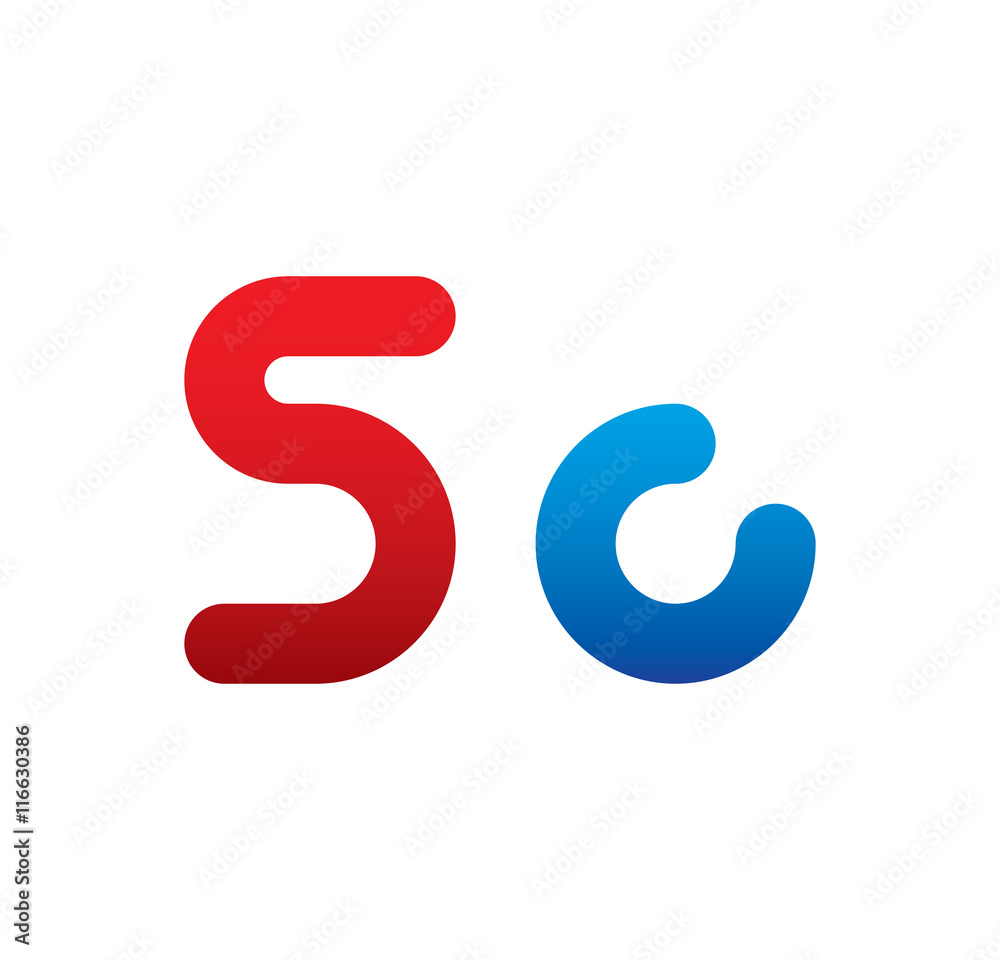 5c logo initial blue and red Stock Vector | Adobe Stock
